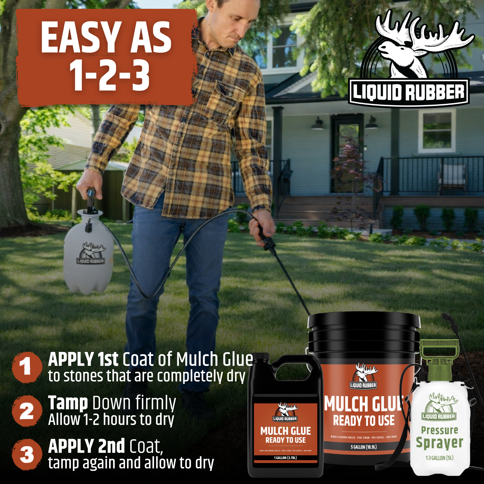 Mulch Glue - Secure Mulch, Rocks, and Gravel Easily – Liquid Rubber